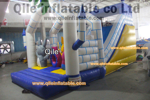birthday castle bouncy slide party qile adult slides full printing fun slide supplier