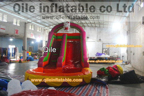 hello kittle slide party rental qile adult slides full printing fun slide with hello kittle cartoon supplier