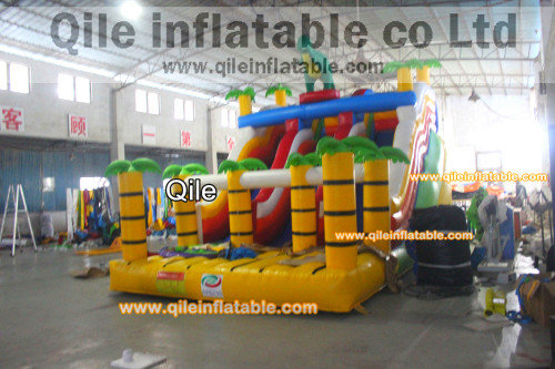 inflatable dinosaur bouncy slide party qile adult slides full printing fun slide supplier