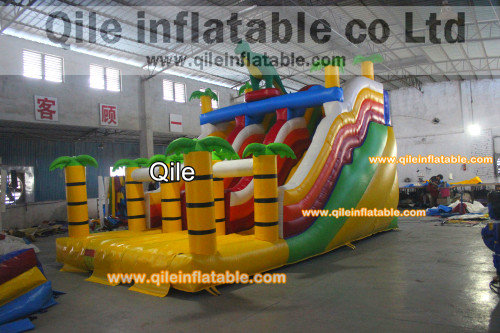 inflatable dinosaur bouncy slide party qile adult slides full printing fun slide supplier