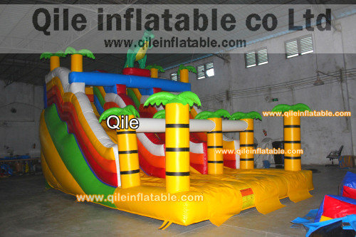 inflatable dinosaur bouncy slide party qile adult slides full printing fun slide supplier