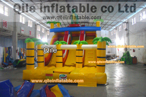 inflatable dinosaur bouncy slide party qile adult slides full printing fun slide supplier