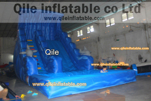 inflatable dolphins wave slide party qile adult slides full printing fun slide supplier