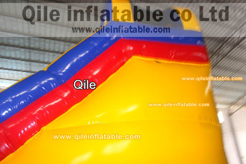inflatable wet & dry slide with pool,pool can removed ,double wave slide supplier
