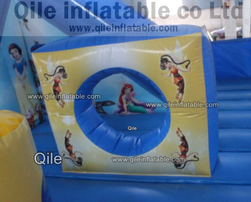 inflatable disney princess bouncy castle,rent inflatable combo. 3 in 1 combo supplier