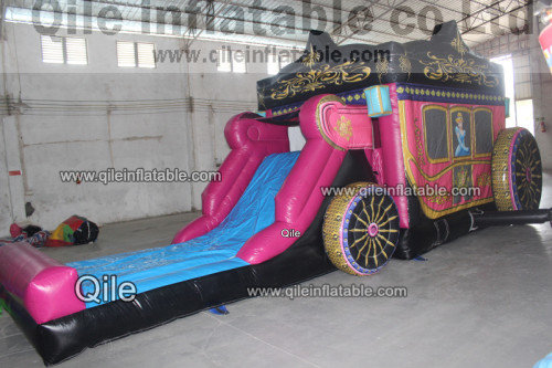 Disney princess combo , inflatable princess carriage combo,qile inflatable combo supplier