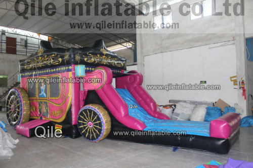 Disney princess combo , inflatable princess carriage combo,qile inflatable combo supplier