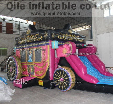 Disney princess combo , inflatable princess carriage combo,qile inflatable combo supplier