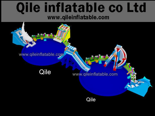 double water pool with slides,inflatable water sports,inflatable swimming toys supplier