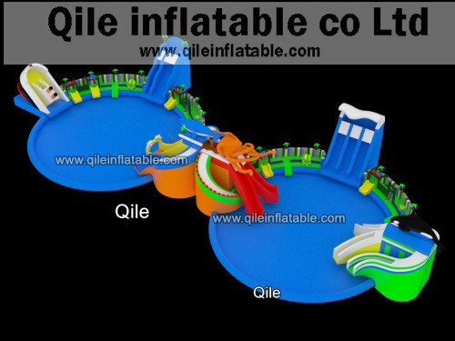 double water pool with slides,inflatable water sports,inflatable swimming toys supplier