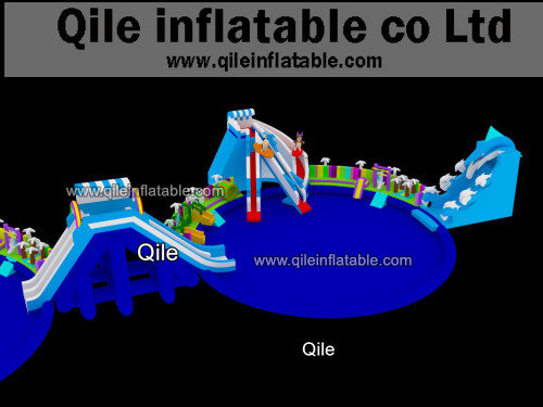 double water pool with slides,inflatable water sports,inflatable swimming toys supplier