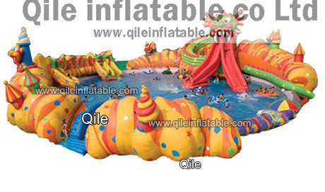 double water pool with slides,inflatable water sports,inflatable swimming toys supplier