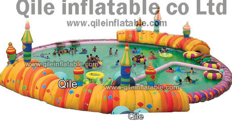 double water pool with slides,inflatable water sports,inflatable swimming toys supplier