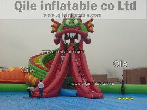 double water pool with slides,inflatable water sports,inflatable swimming toys supplier