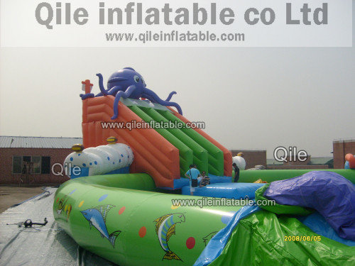 double water pool with slides,inflatable water sports,inflatable swimming toys supplier