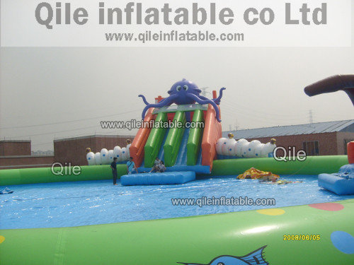double water pool with slides,inflatable water sports,inflatable swimming toys supplier