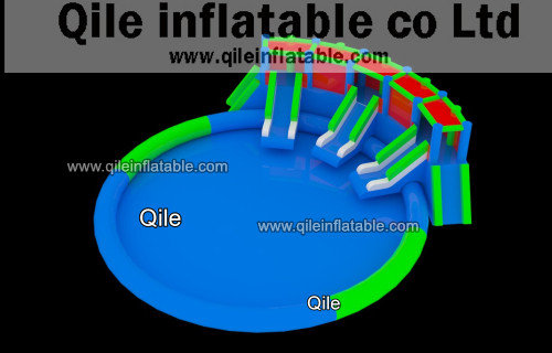 double water pool with slides,inflatable water sports,inflatable swimming toys supplier