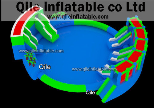 double water pool with slides,inflatable water sports,inflatable swimming toys supplier