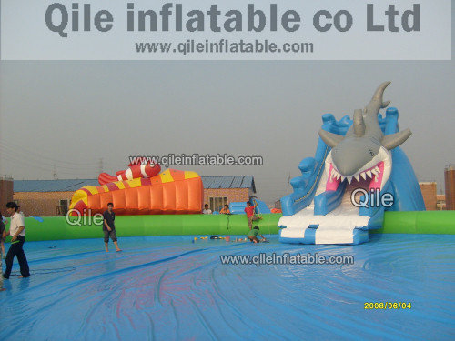 double water pool with slides,inflatable water sports,inflatable swimming toys supplier