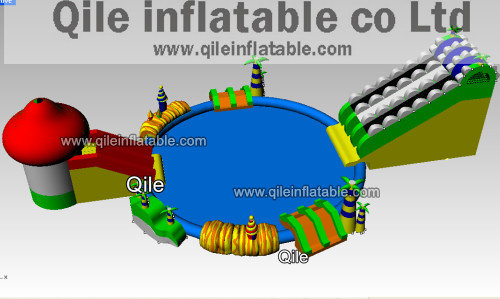 double water pool with slides,inflatable water sports,inflatable swimming toys supplier