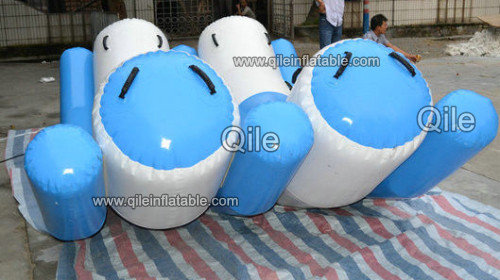 0.9mm PVC Tarpaulin Inflatable Water Totter Two Lanes supplier