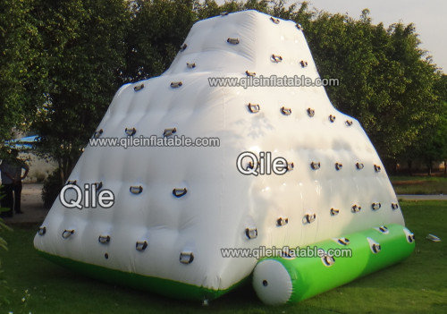 0.9mm PVC Tarpaulin green Inflatable Iceberg With 2 Sides Climbing For Swimming Pool supplier