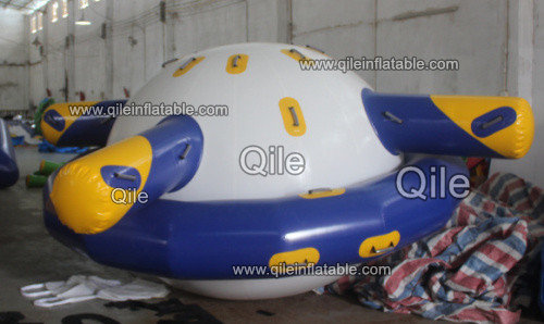 Double Layer PVC Fabric Inflatable Saturn Rocker / Inflatable Floating Spinner supplier