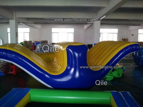 0.9mm PVC Tarpaulin Fabric Blue and Yellow Color Inflatable Water Slides for Pools supplier