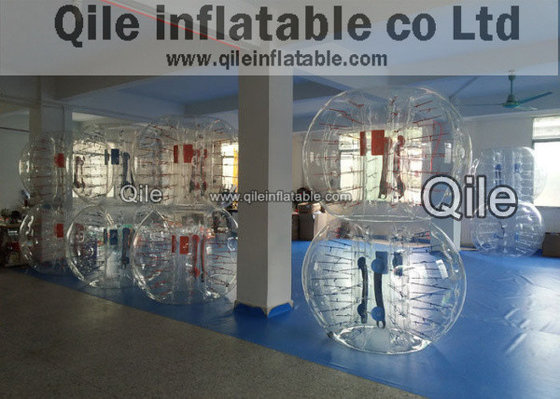 Amusement Playground Air Bubble Football Soccer Half Green And Orange Color supplier