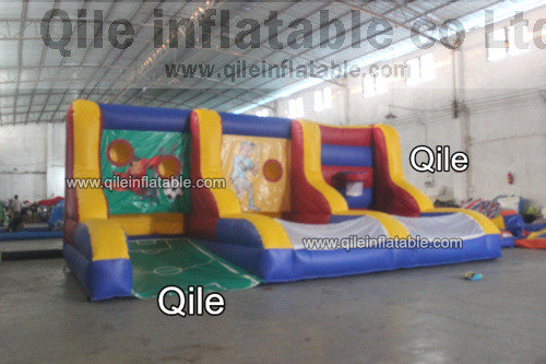 Reinforced Safe Inflatable Sports Games Football / Soccer Goal Post CE / EN14960 supplier