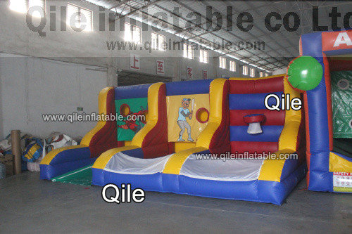 Reinforced Safe Inflatable Sports Games Football / Soccer Goal Post CE / EN14960 supplier