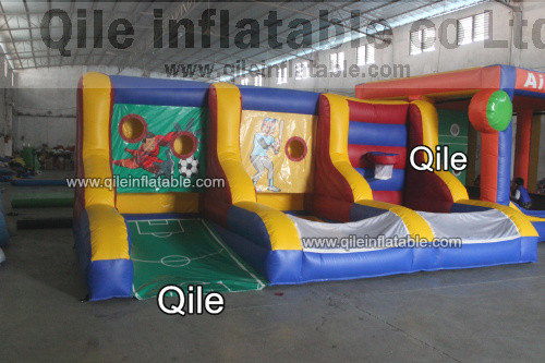 Reinforced Safe Inflatable Sports Games Football / Soccer Goal Post CE / EN14960 supplier