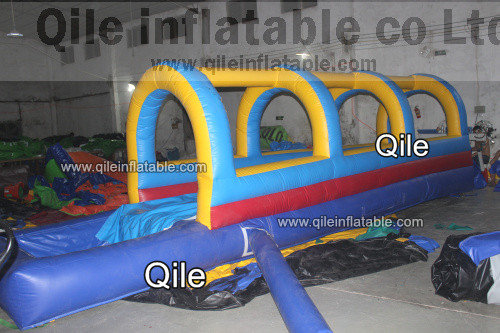 0.55 mm Blue Giant Waterproof Outdoor Inflatable Water Slides For Kids And Adults supplier