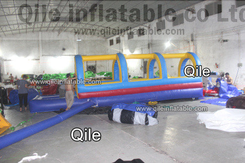 0.55 mm Blue Giant Waterproof Outdoor Inflatable Water Slides For Kids And Adults supplier