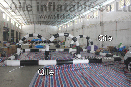 Customized Inflatable Go Kart Track For Toddlers white And Black supplier