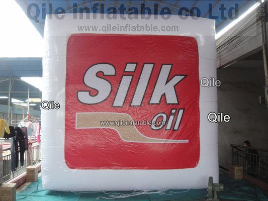 Large Helium Balloon Cube with UV protected printing , Flying Square Rectangula supplier