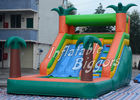 Residential EN71 Inflatable Pool Water Slide Green Jungle With Sprayers , Durable Vinyl