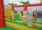 Kindergarten Inflatable Combo Bouncer For Jungle Theme With Lovely Animals