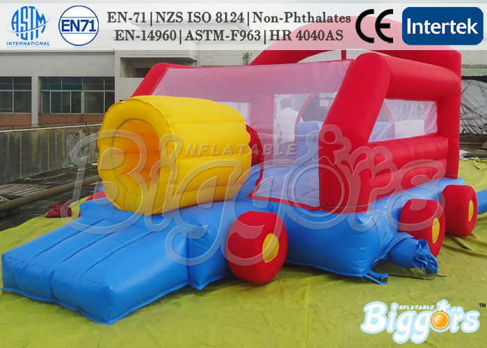 Indoor Or Outdoor Commercial Inflatable Bouncers With Cartoon Train For Children