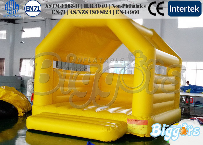 Mini Inflatable Bouncy House Castle Yellow with Custom Logo Printing