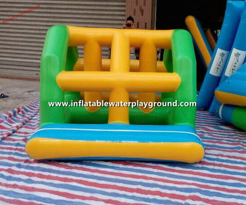Yellow / Green Inflatable Water Park , Inflatable Water Games For Entertainment