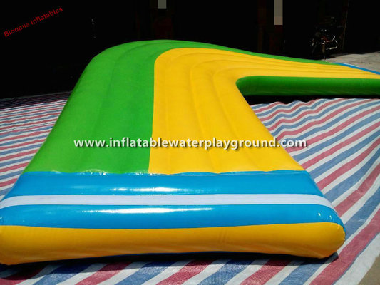 Yellow / Green Inflatable Water Park , Inflatable Water Games For Entertainment