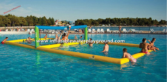 Outdoor Large Inflatable Water Games , Floating Inflatable Volleyball Court