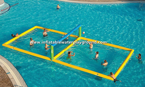Outdoor Large Inflatable Water Games , Floating Inflatable Volleyball Court