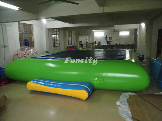 7x7M Amusement Water Park Inflatable Water Toys , Green Inflatable Water Tampoline