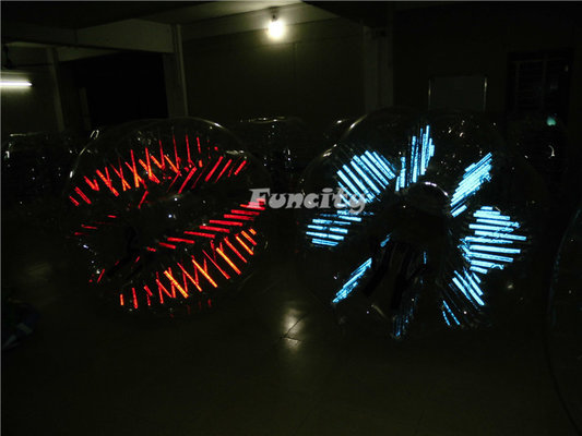 Led Light Shinning Inflatable Bubble Ball PVC / TPU For Play Soccer