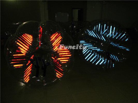 Led Light Shinning Inflatable Bubble Ball PVC / TPU For Play Soccer