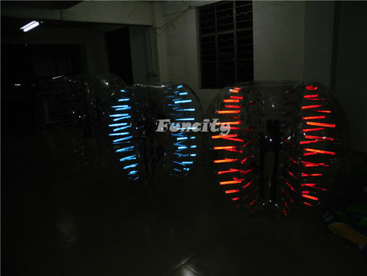 Led Light Shinning Inflatable Bubble Ball PVC / TPU For Play Soccer
