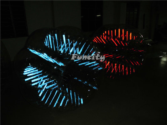 Led Light Shinning Inflatable Bubble Ball PVC / TPU For Play Soccer