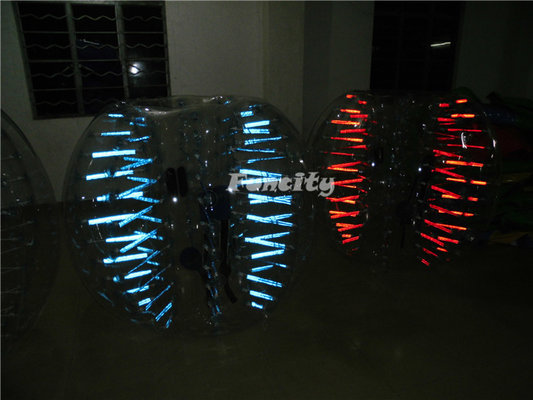 Led Light Shinning Inflatable Bubble Ball PVC / TPU For Play Soccer